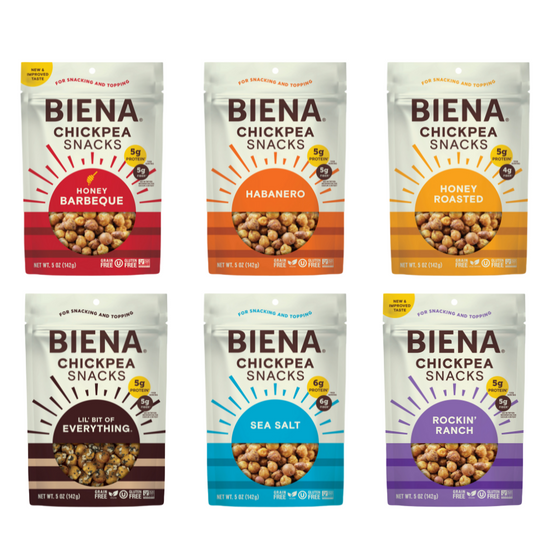 Biena 6ct Variety Pack | 6 Bold Flavors of Chickpea Snacks – Biena Snacks