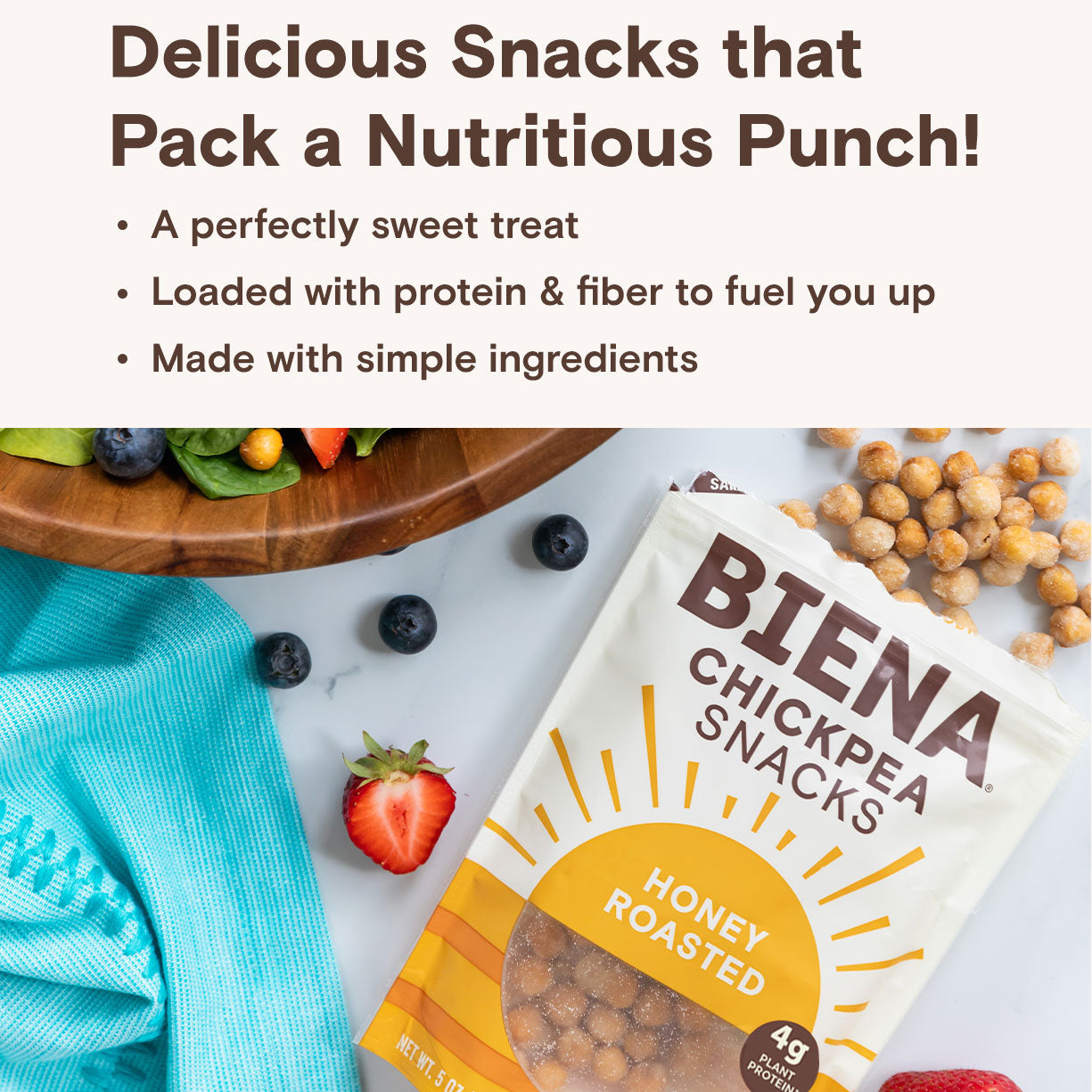 Honey Roasted Chickpeas | Biena Crunchy Chickpea Snacks - Biena Snacks